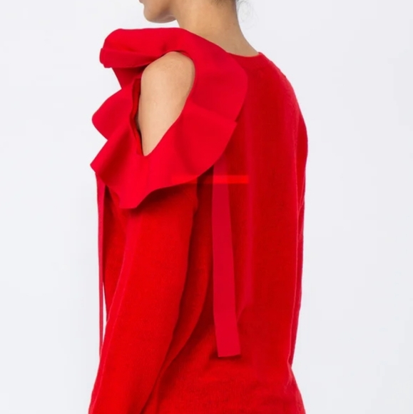 Valentino | Sweaters | Valentino Black Ruffle Sweater | Poshmark